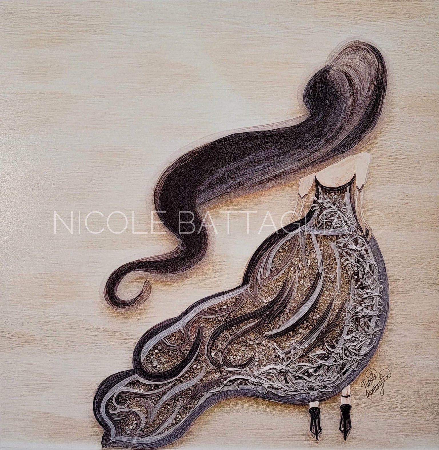 "Silver Girl" Original – Nicole Batt Illustration