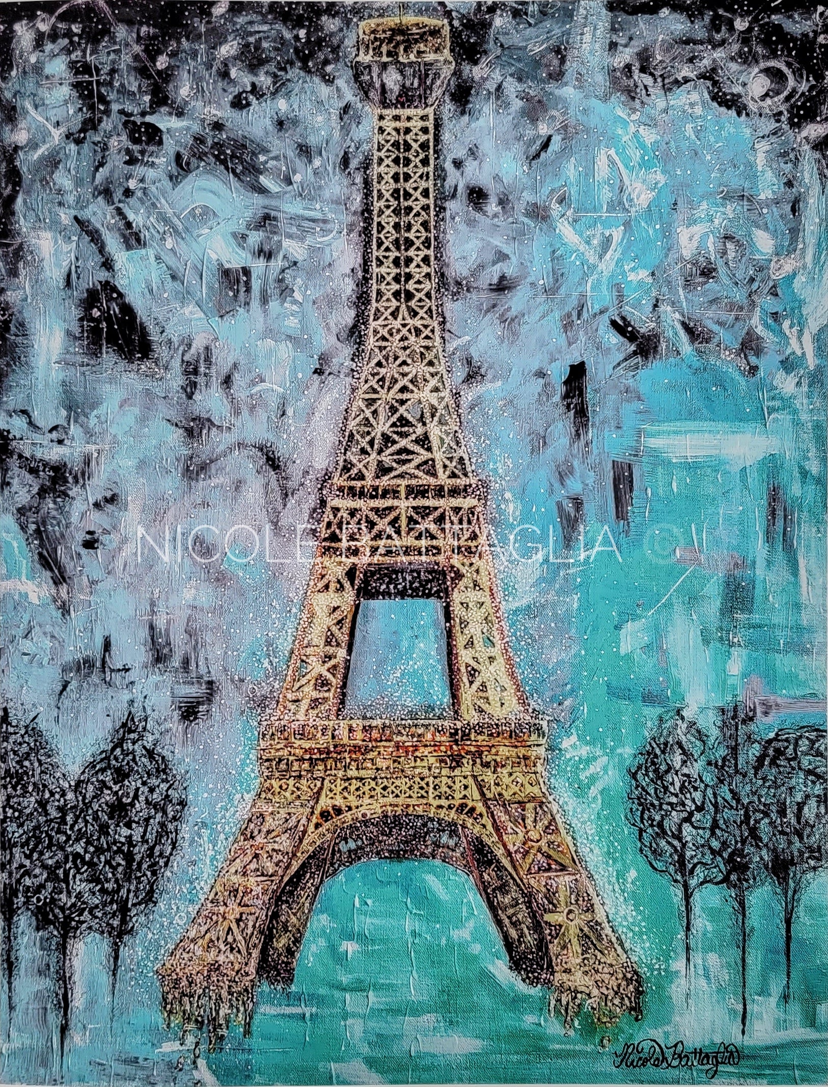 “City of Stars” Pastel Blues Print – Nicole Batt Illustration
