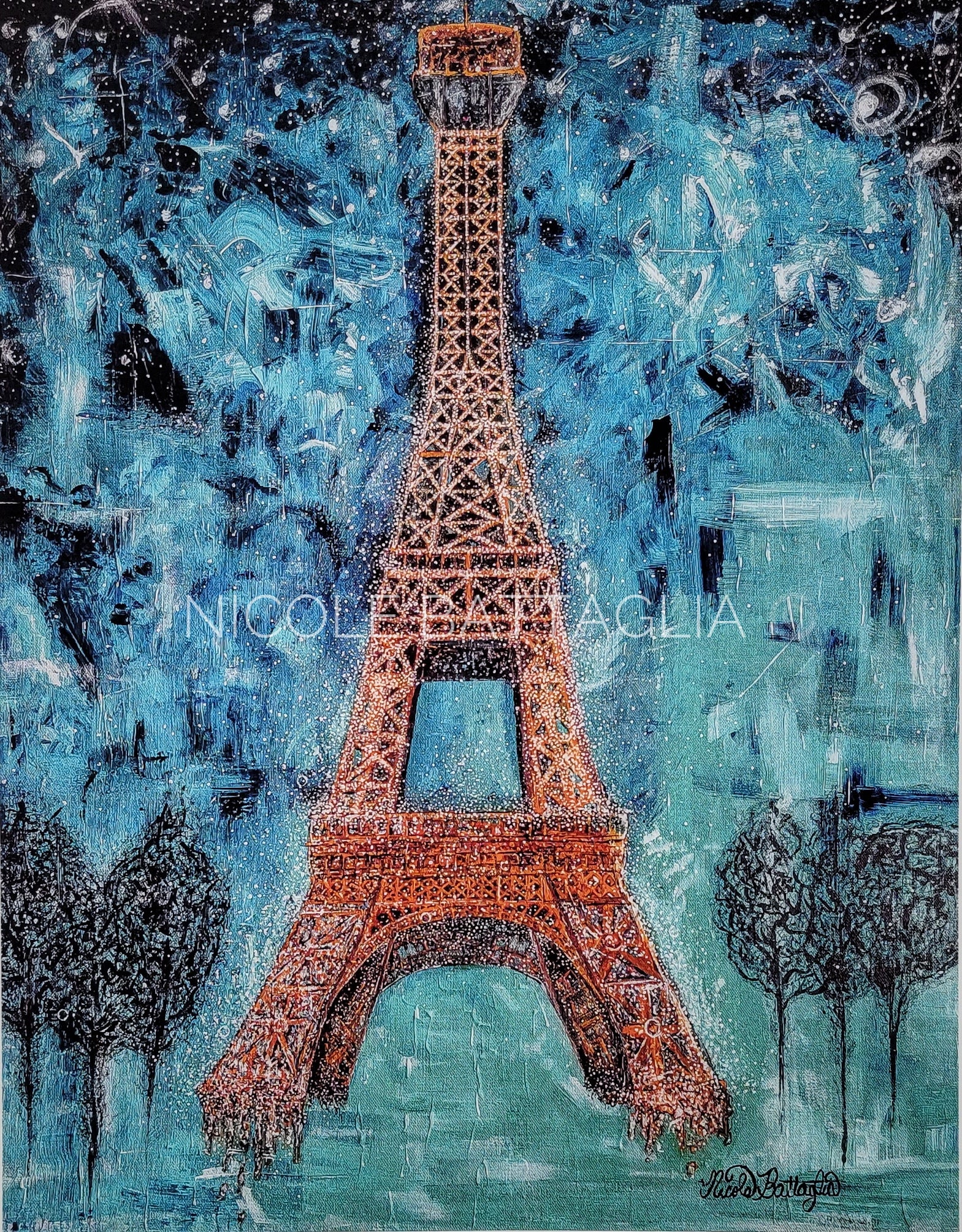 "City of Stars” Jazz Blue Print – Nicole Batt Illustration